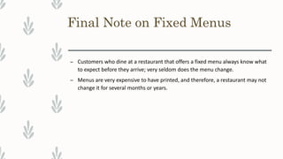 Menu planning | PPT