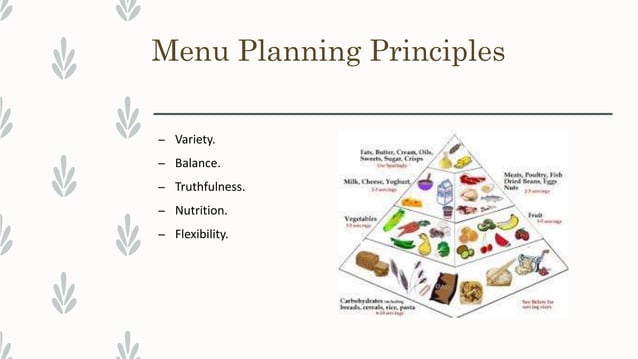 Menu Planning PPT