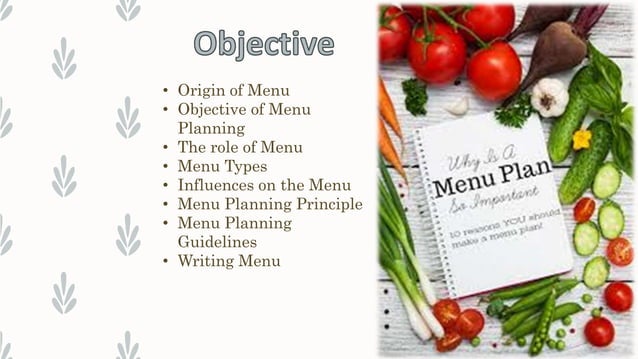 Menu planning | PPT