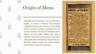 Menu planning | PPTX