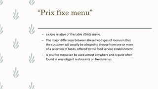 Menu planning | PPT