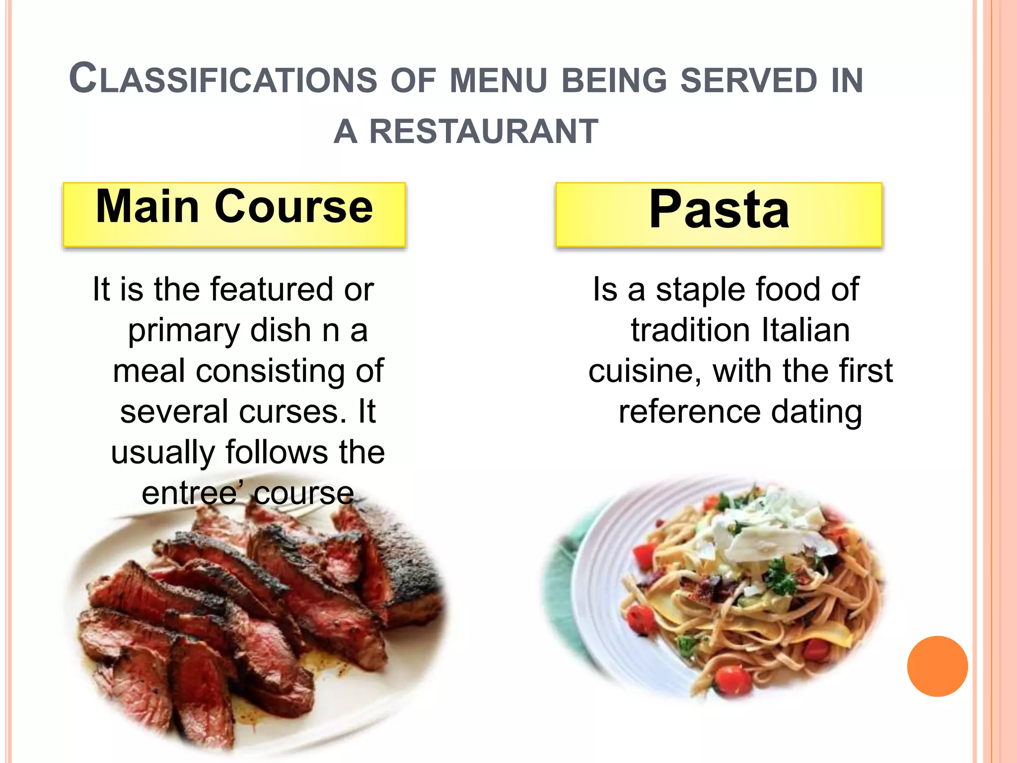Menu planning | PPTX | Bars & Restaurants | Attractions