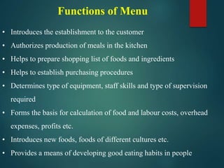 Menu planning | PPTX