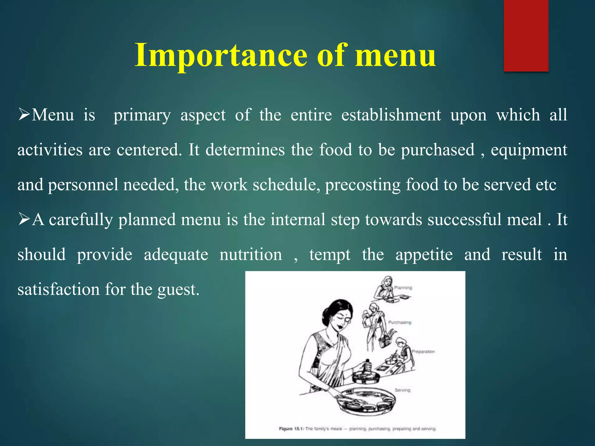 Menu planning | PPTX