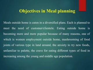 Menu planning | PPTX