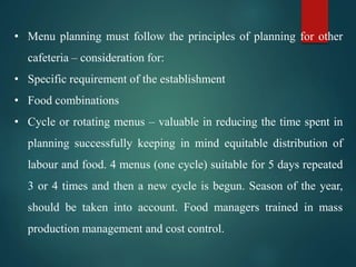 Menu planning | PPTX