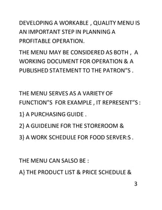Menu planning final project copy 2 | DOCX