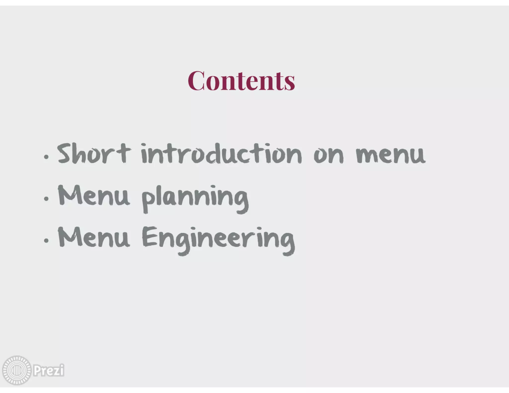 Menu plannings and menu engineering | PPT
