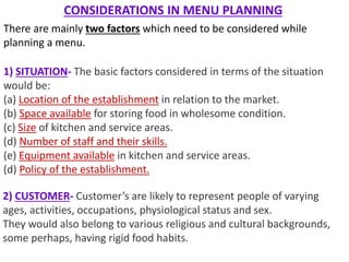MENU PLANNING by SACHI AERON | PPTX