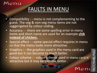 Menu planning slide | PPTX | Bars & Restaurants | Attractions