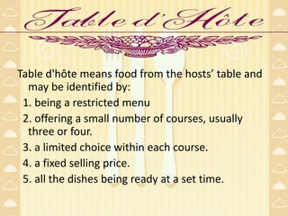 Menu presentation | PPTX