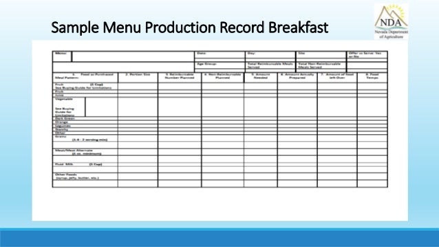 Nevada Department of Agriculture Menu Production Records Webinar 1.14…