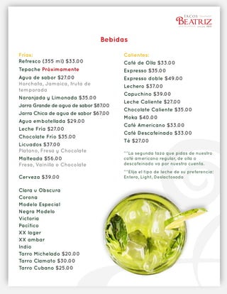 Menu Terraza | PDF