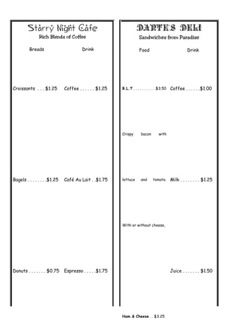 Menus | PDF