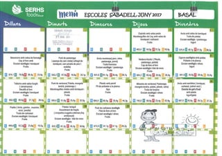 Menus juny 2017 - Escola Espronceda | PDF