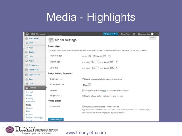 WordPress Menus, Settings & Links | PPTX
