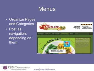WordPress Menus, Settings & Links | PPTX