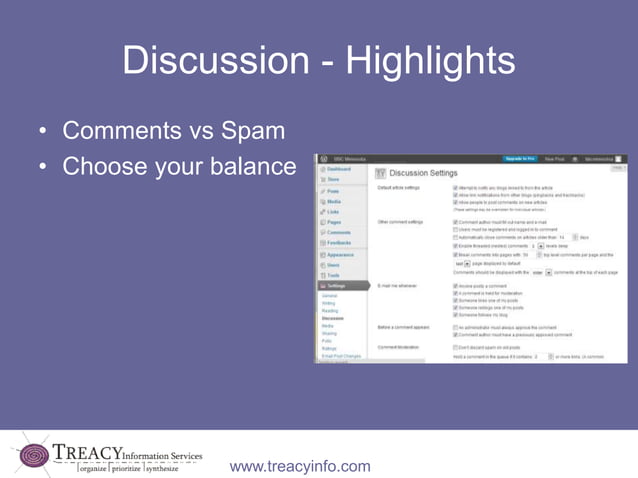 WordPress Menus, Settings & Links | PPTX