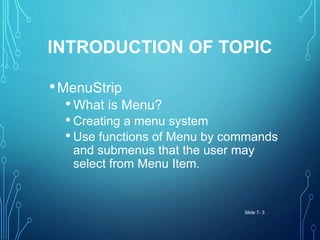 Menu stripe | PPTX | Operating Systems | Computer Software and Applications