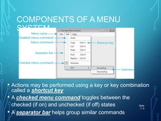 Menu stripe | PPTX | Operating Systems | Computer Software and Applications