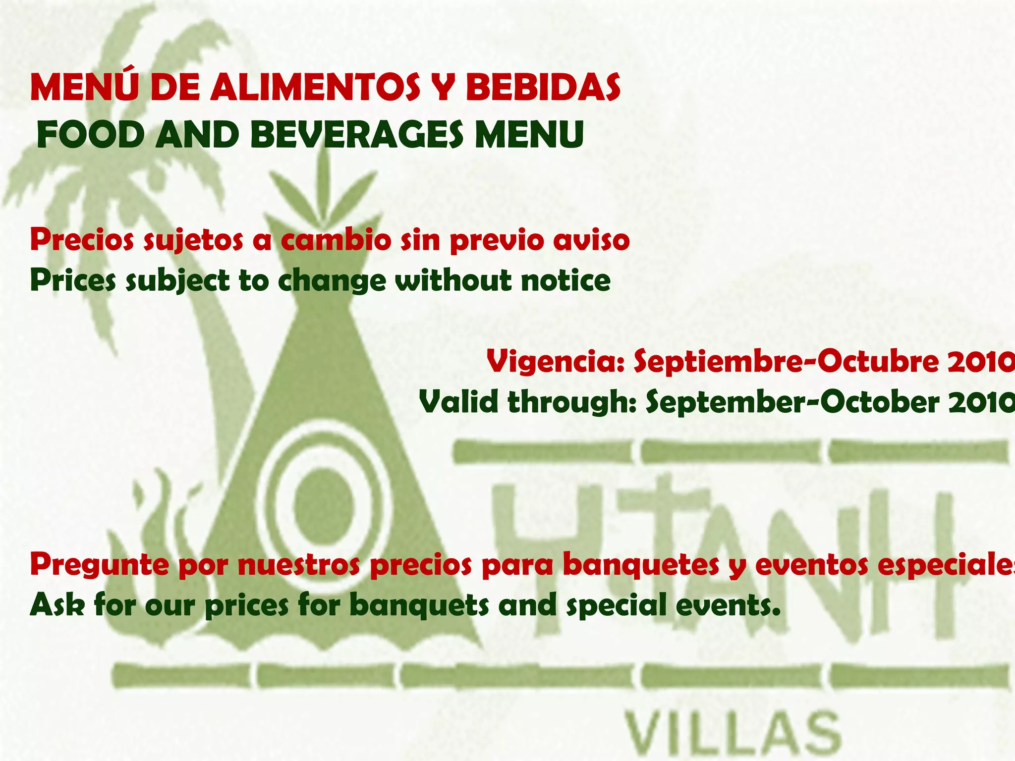 Menus villa para web | PPT