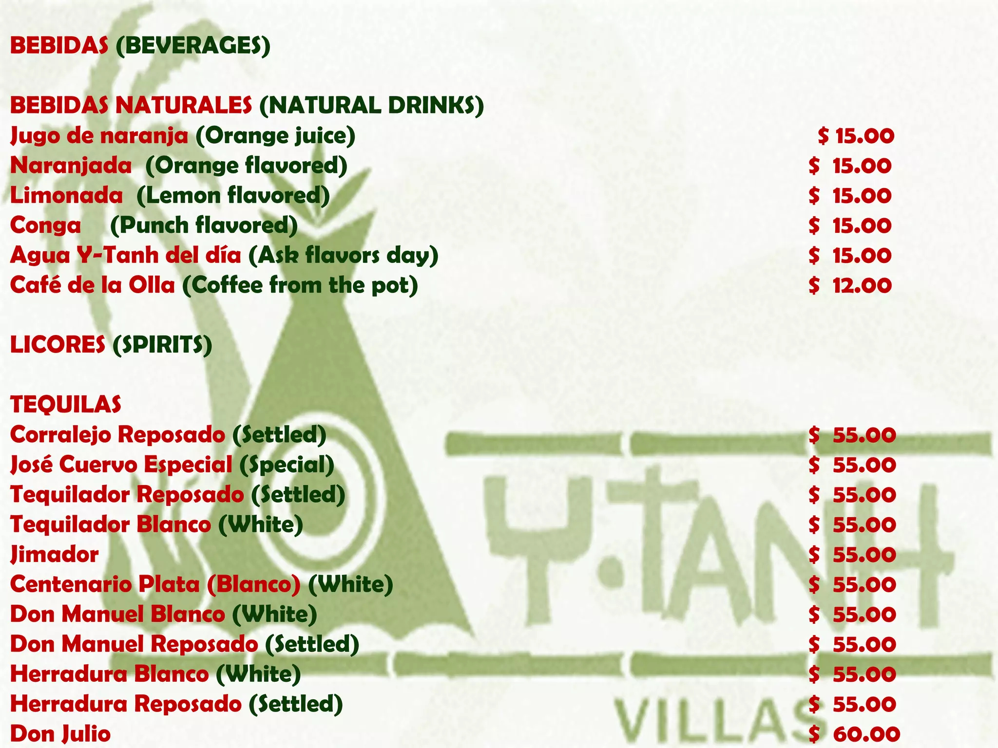Menus villa para web | PPT