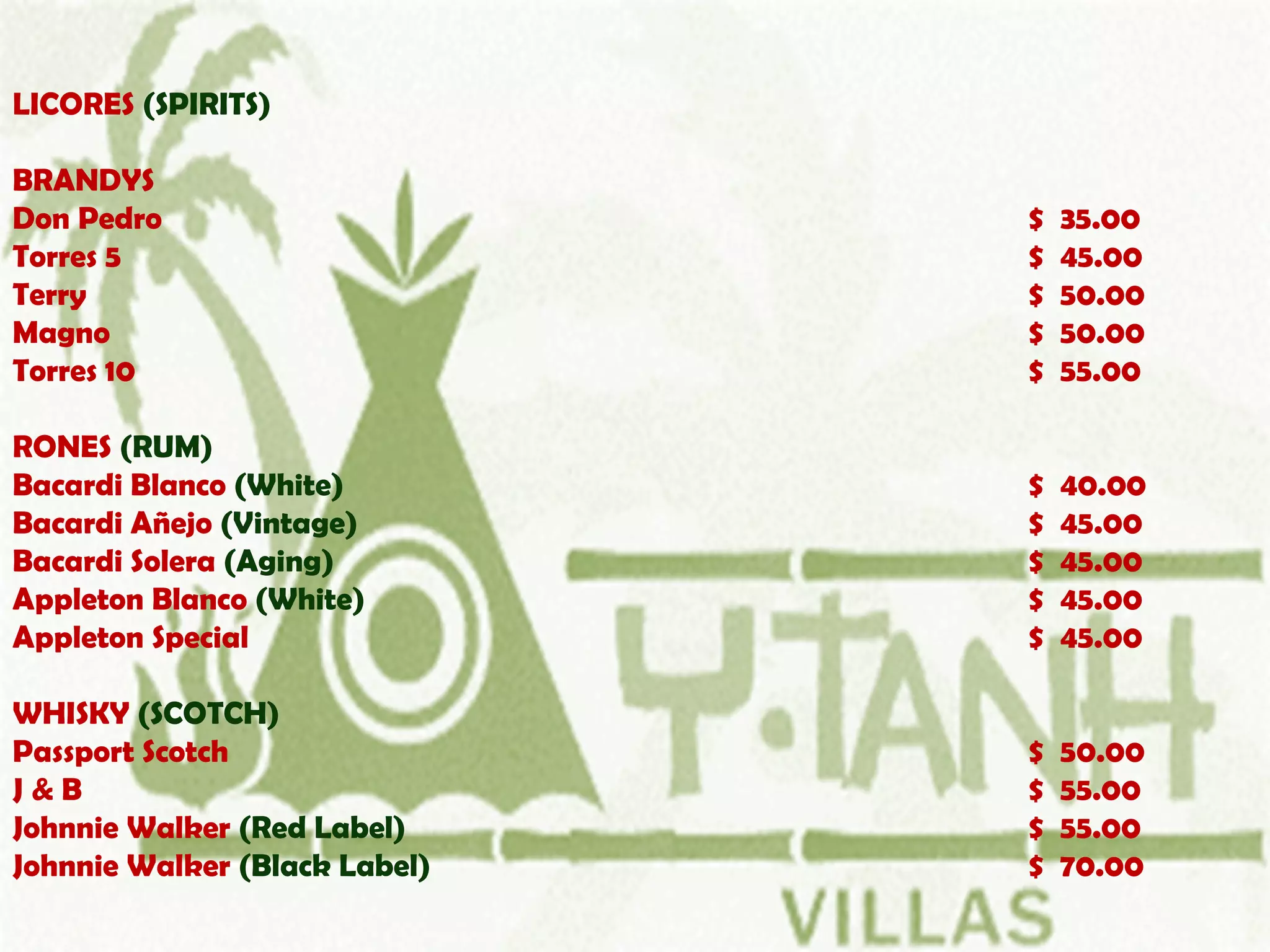 Menus villa para web | PPT