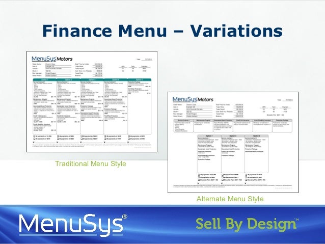 MenuSys- F&I Software