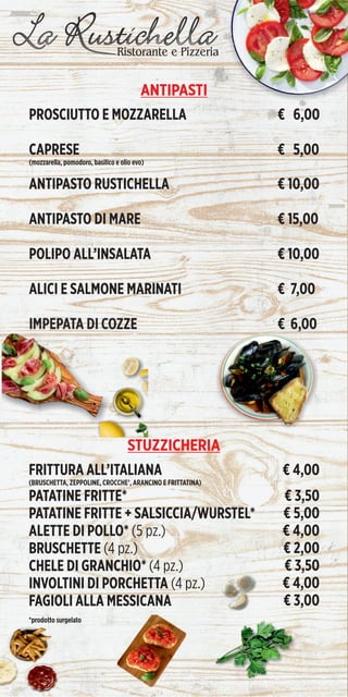 Ristorante Pizzeria La Rustichella - Quarto (NA) - Menu tavolo | PDF