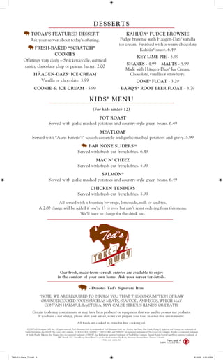 Menu Ted's Grill | PDF