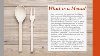 How to write effective Menus in Hospitality | PPTX