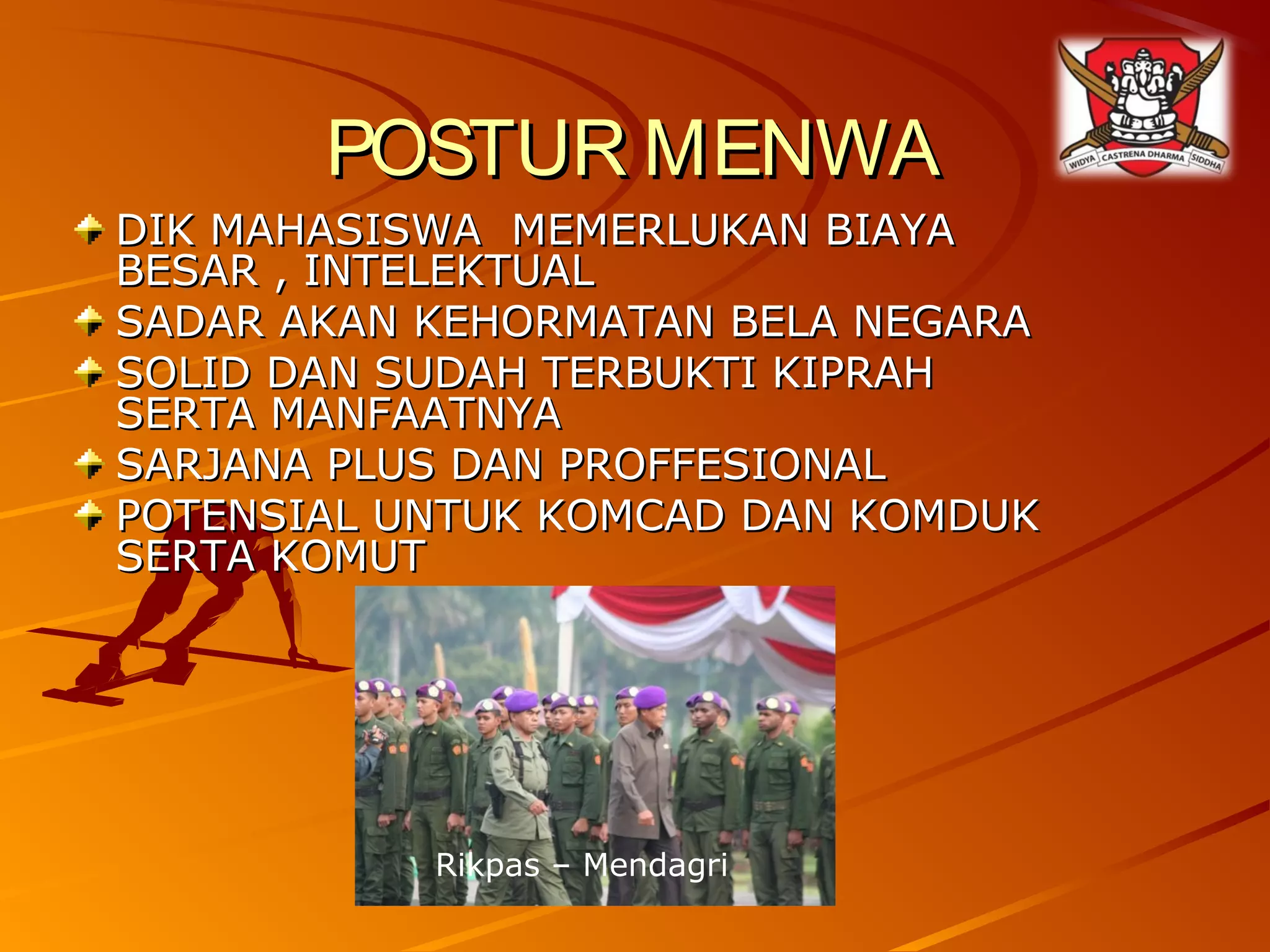 Korps Menwa (Resimen Mahasiswa) Menjawab Tantangan Global | PPT
