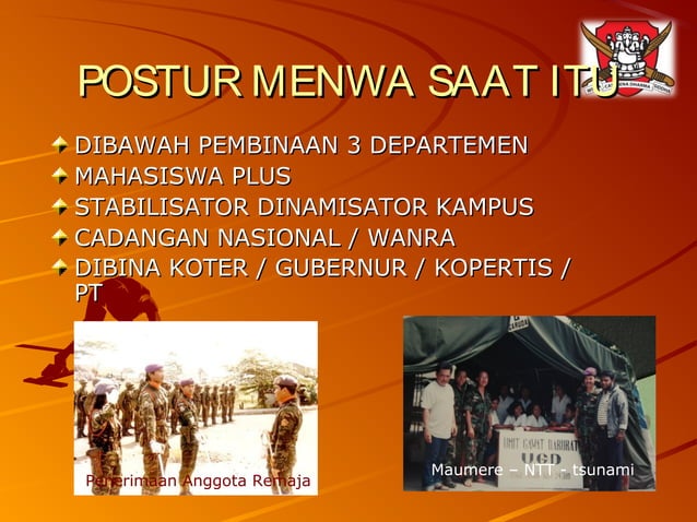 Korps Menwa (Resimen Mahasiswa) Menjawab Tantangan Global | PPT