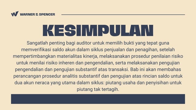 MENYELESAIKAN PENGUJIAN DALAM SIKLUS PENJUALAN DAN PENAGIHAN PIUTANG ...