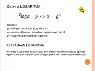 Menyelesaikan persamaan logaritma | PPT