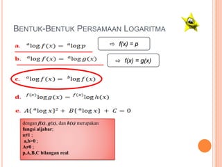 Menyelesaikan persamaan logaritma | PPT