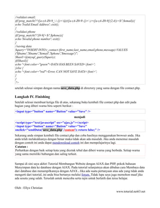 Menyimpan Data Ke Database Dengan Ajax Dan PHP | PDF