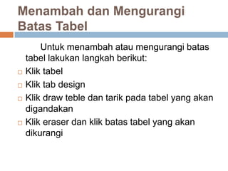 Menyisipkan tabel | PPTX