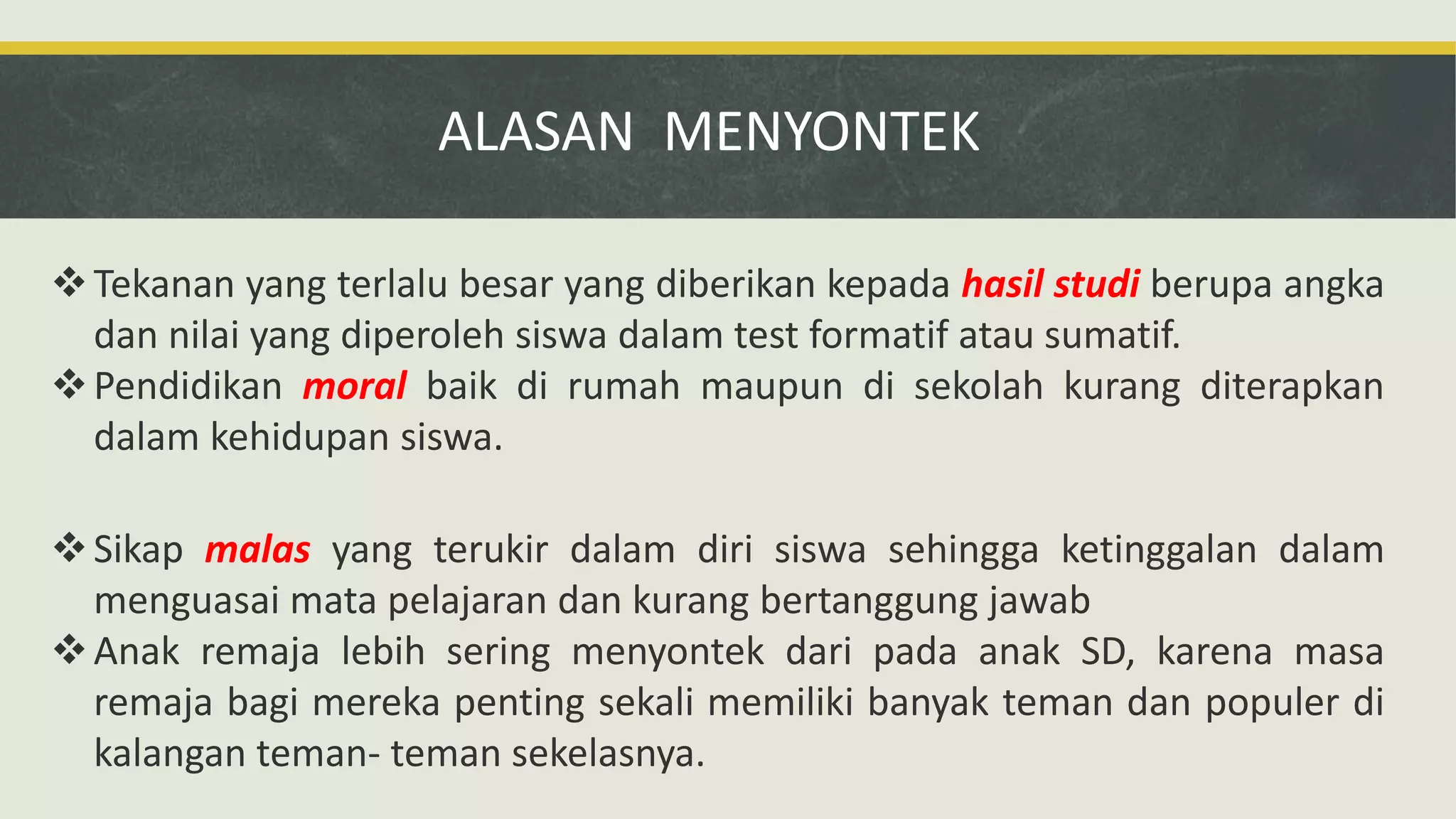 Kebiasaan Mencotek | PPT