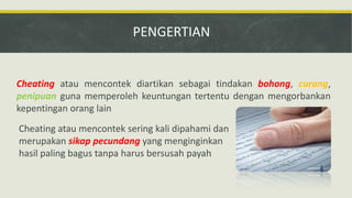 Kebiasaan Buruk Menyontek | PPT