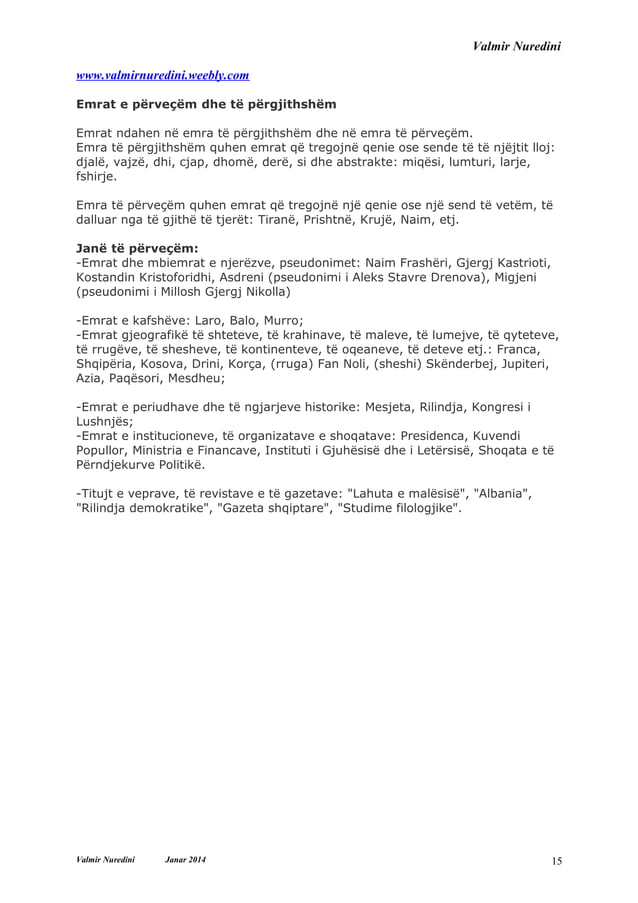 Menyrat dhe kohet e fojes si dhe zhgjedhimi i tyre ne veta | DOC