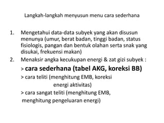 MENYUSUN MENU KELUARGA SEHAT BERDASARKAN USIA | PDF