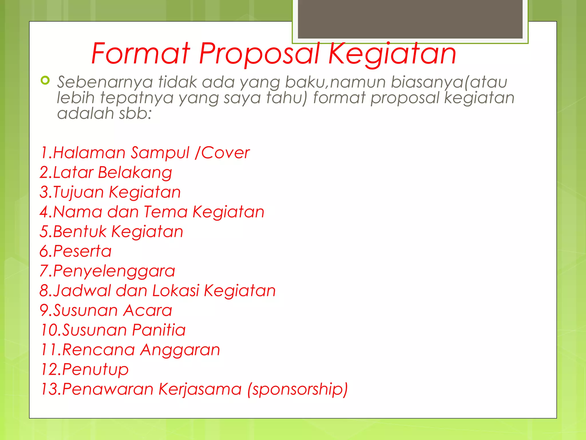 Menyusun proposal-kegiatan | PPT