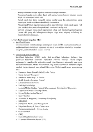 Menyusun kerangka acuan kerja simrs | PDF