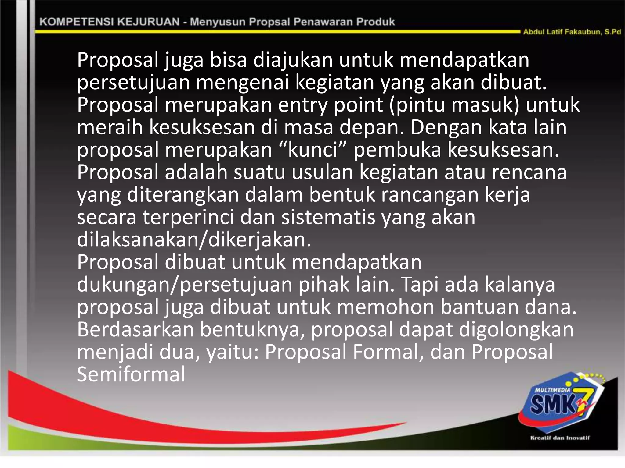 Menyusun Proposal Penwaran Produk | PPTX