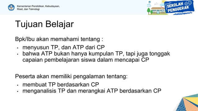 Menyusun TP dan ATP pada kurikulum merdeka | PPTX
