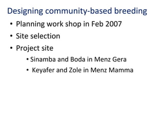 Achievement of the community based sheep breeding project in Menz area ...