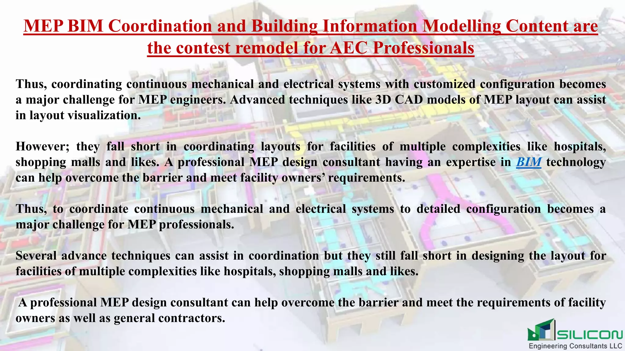 MEP Coordination Shop Drawing Service USA - MEPF, Mechanical ...