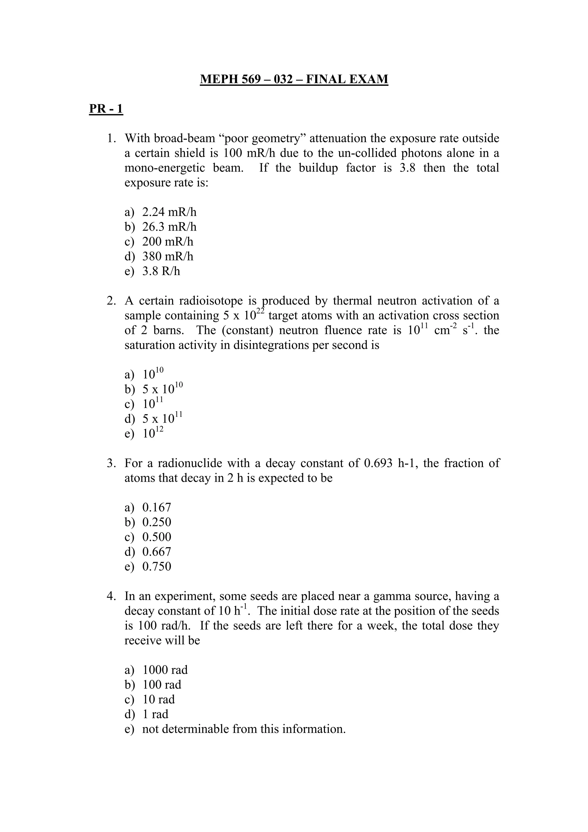 Meph 569 final exam- 032 | PDF