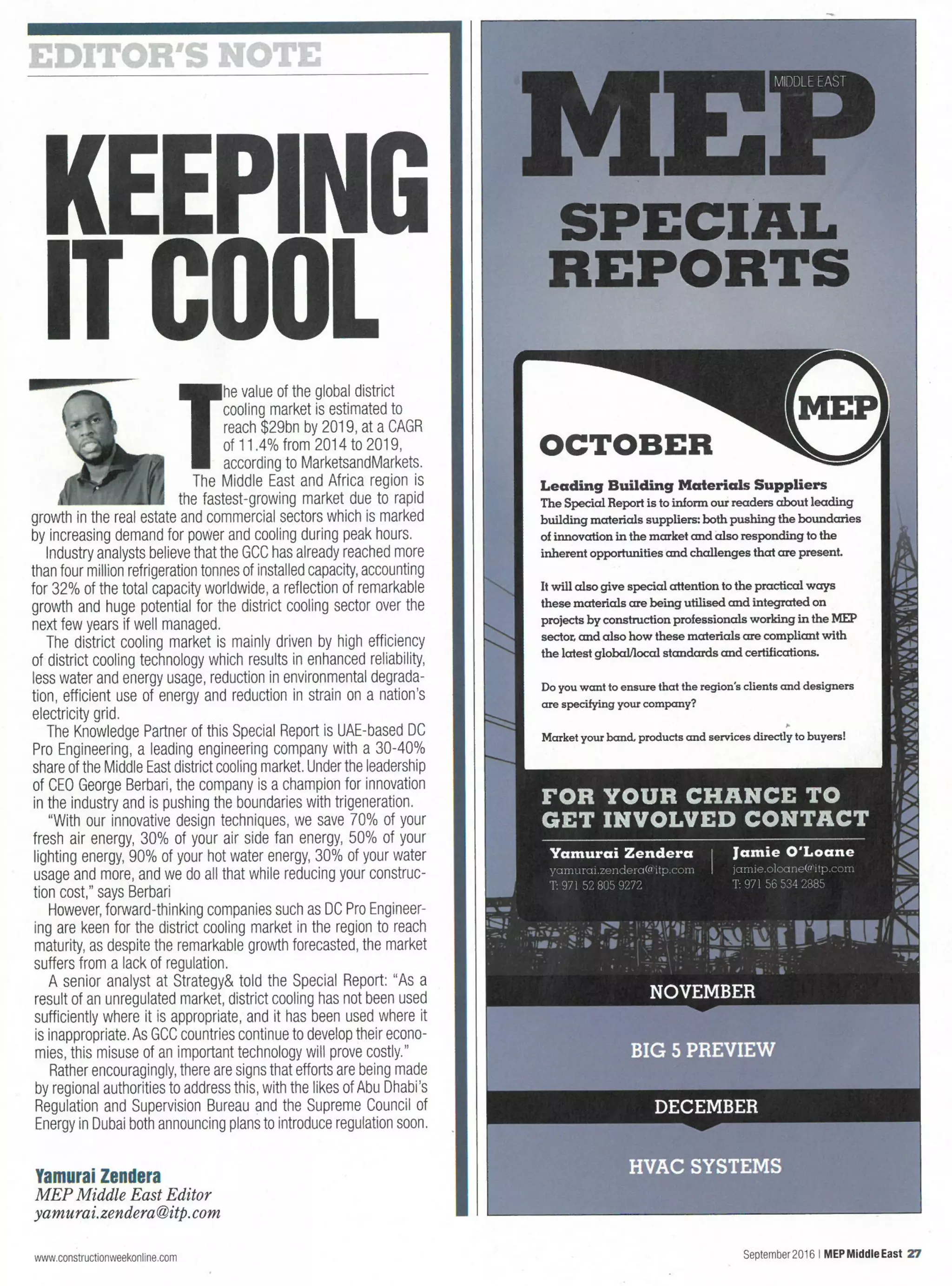 Mep Magazine Sept 2016 featuring DC PRO Engineering | PDF